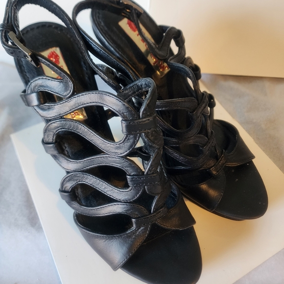 Two Lips | Shoes | Two Lips Black Strappy Heels With Buckle Closure ...